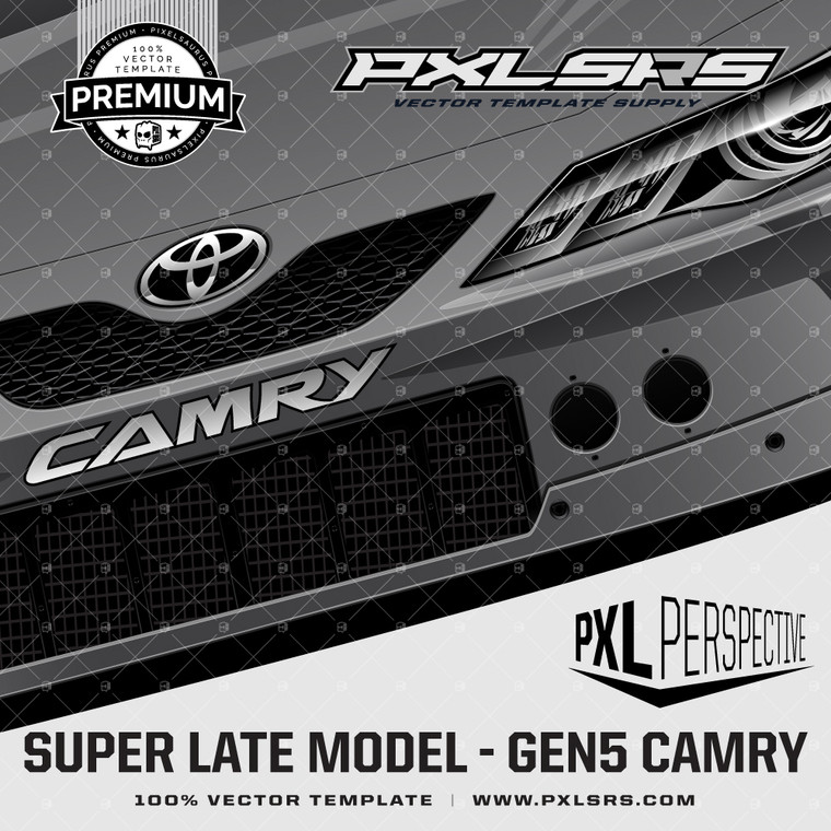 Gen 5 Super Late Model Camry 'Premium Perspective #2' 100% Vector Template