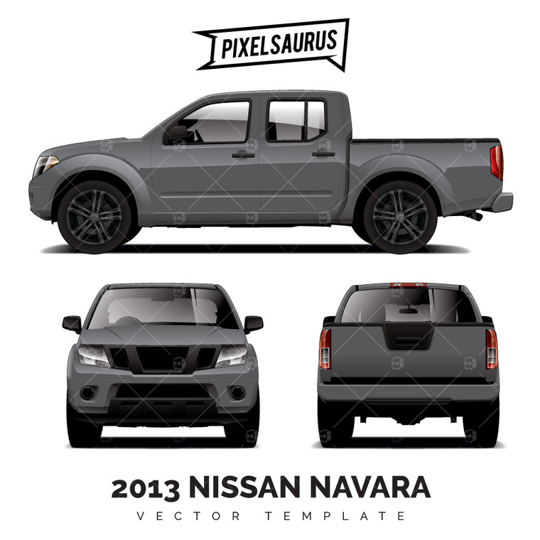 Nissan Navara/Frontier (D40) Vector Template - Pixelsaurus