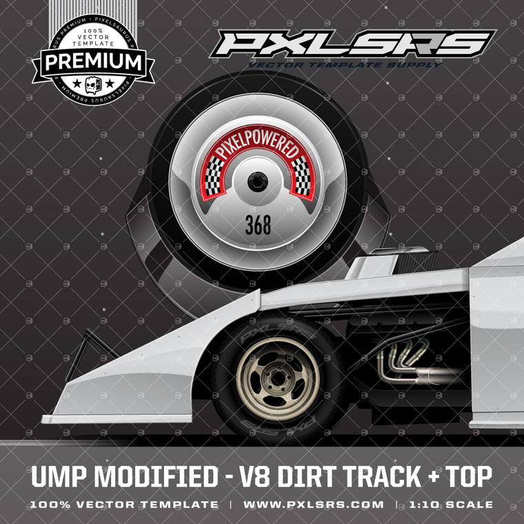UMP Modified - V8 Dirt Track + TOP 'Premium' Vector Template - Pixelsaurus