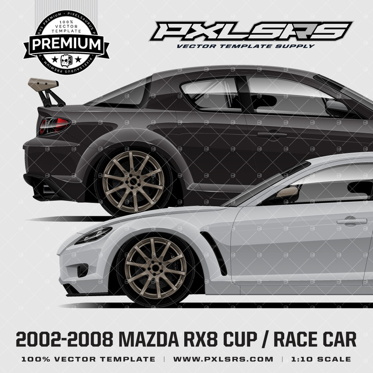 2002-2008 Mazda RX8 Cup / Race Car - Full 'Premium' Vector Template