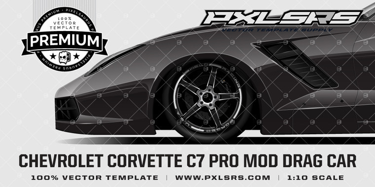 Chevrolet Corvette C7 Pro-Mod Drag Car 'Premium' Vector Template ...