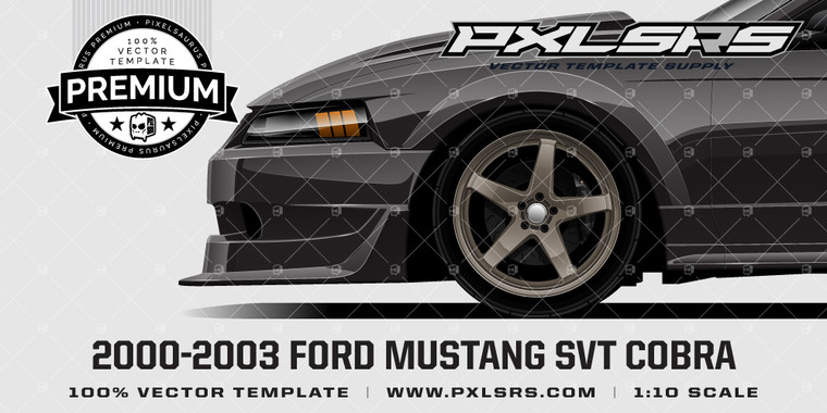2000-2003 FORD MUSTANG SVT COBRA - 'PREMIUM SIDE' Template - Pixelsaurus