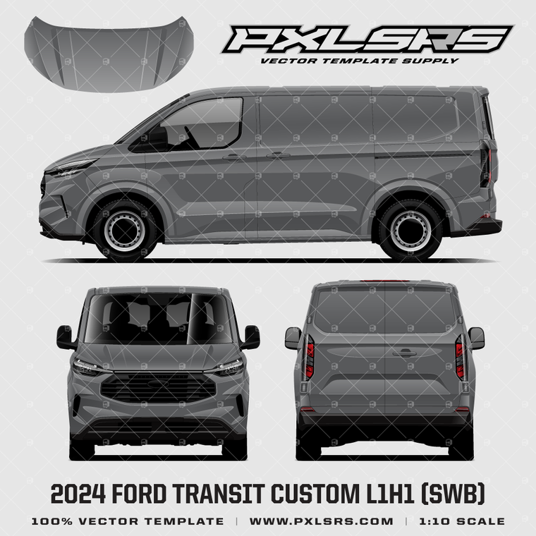 2024-2025 Ford Transit/Tourneo Custom L1H1 SWB (Barndoor) Vector ...