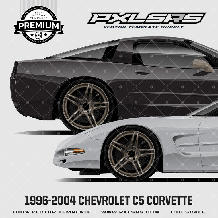 1996-2004 Chevrolet C5 Corvette - Full 'Premium' Vector Template ...