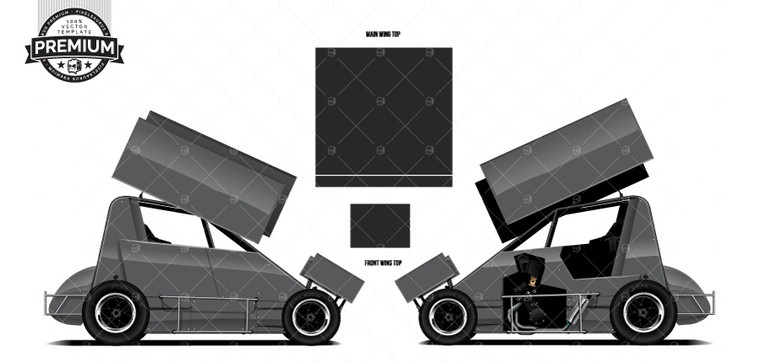 600cc Micro Sprint 'Premium' Vector Template - Pixelsaurus