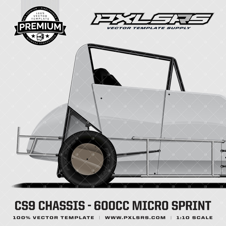 CS9 CHASSIS 600cc Micro Sprint 'Premium' Vector Template - Pixelsaurus