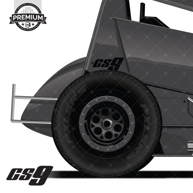 CS9 CHASSIS Sprint Car 'Premium' Vector Template - Pixelsaurus