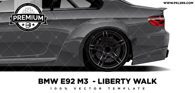 BMW E92 M3 Coupé - Liberty Walk 'Premium' Vector Template - Pixelsaurus