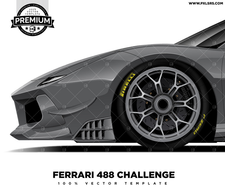 Ferrari F488 Challenge - Full 'Premium' Vector Template