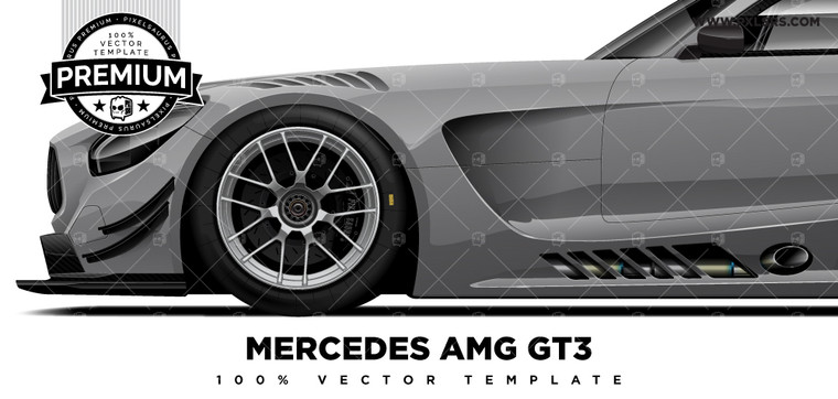 Mercedes AMG GTS GT3 'Premium' Vector Template - Pixelsaurus