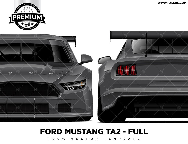Ford Mustang TA2/Trans-Am Full 'Premium' Vector Template - Pixelsaurus
