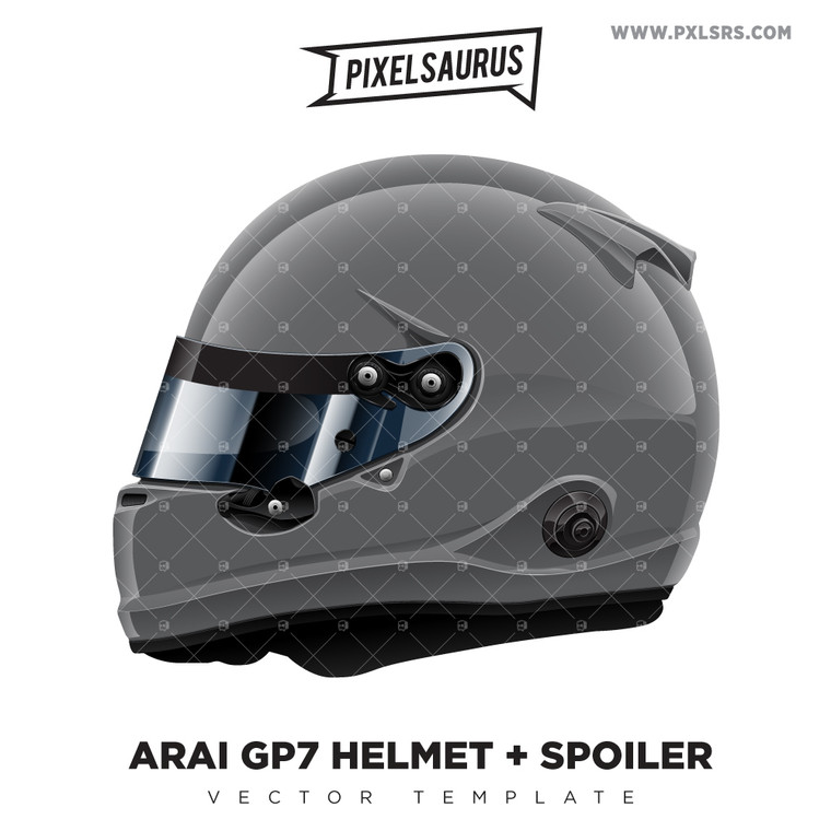 Arai GP7 + Spoiler Helmet Vector Template - Pixelsaurus