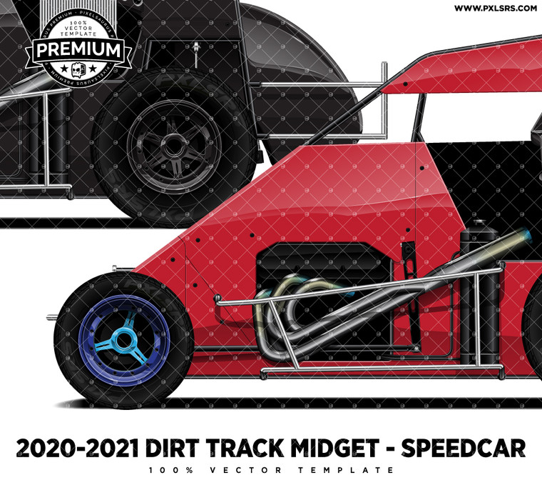 2020-21 Spec Dirt Track Midget - Speedcar 'Premium' Vector Template ...