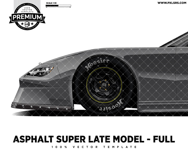 Asphalt Super Late model - Full 'Premium' Vector Template - Pixelsaurus