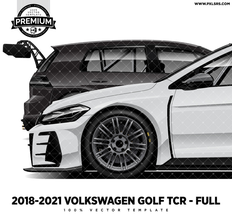 2018-2021 Volkswagen Golf GTI TCR 'Premium' Full Vector Template ...