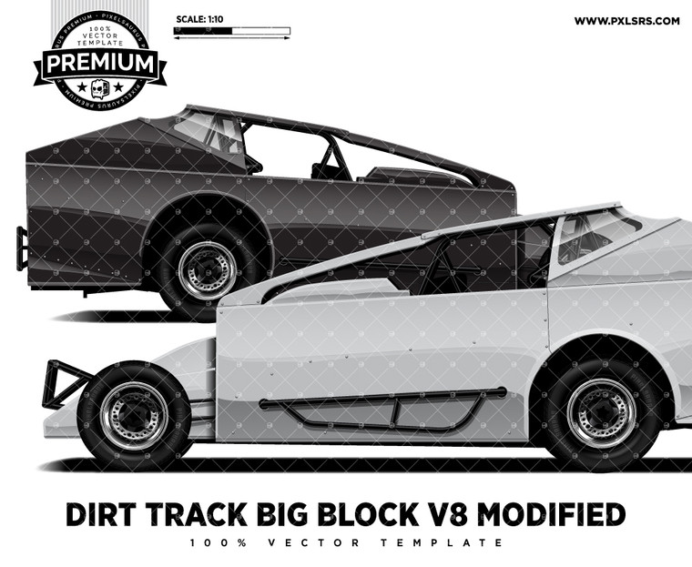 Bicknell Dirt Track V8 Big Block Modified +Top 'Premium' Vector Template