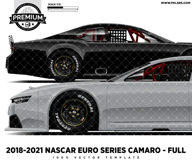 2018-2021 Chevrolet Camaro Nascar Euro Series - Full 'Premium' Vector ...