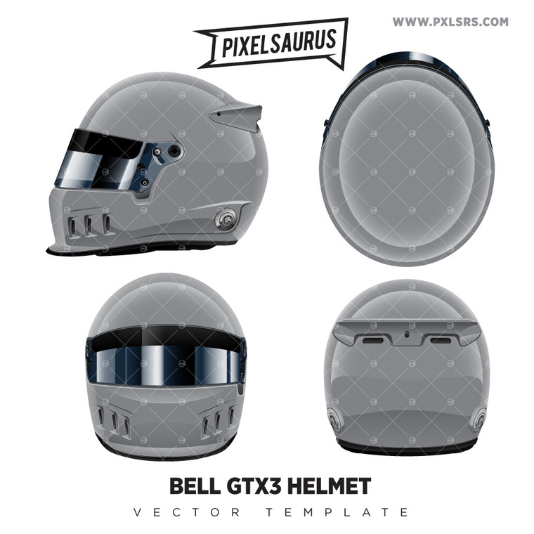 Bell GTX3 Helmet Vector Template - Pixelsaurus