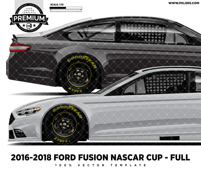 2016-2018 Ford Fusion NASCAR Cup Full 'Premium' Vector Template