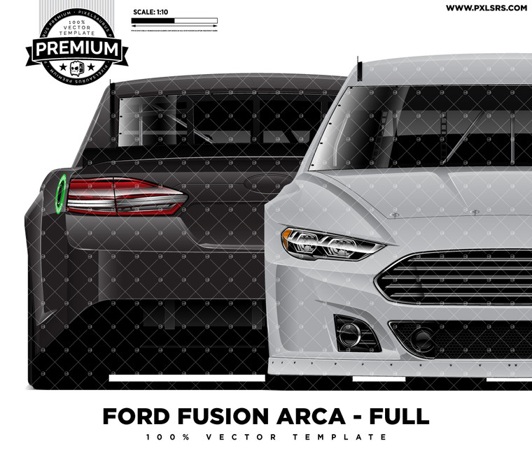 2016-2018 Ford Fusion ARCA Full 'Premium' Vector Template