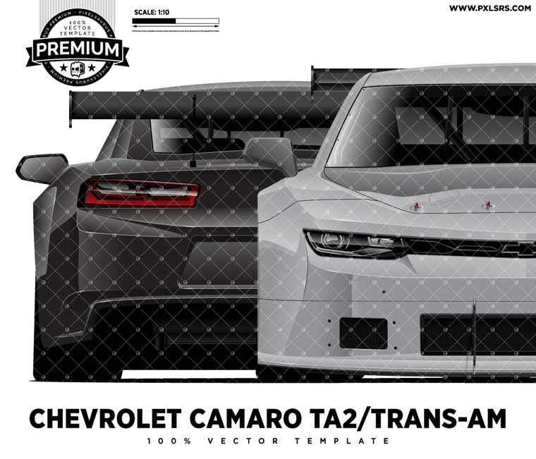 Chevrolet Camaro TA2/Trans-Am Full 'Premium' Vector Template - Pixelsaurus
