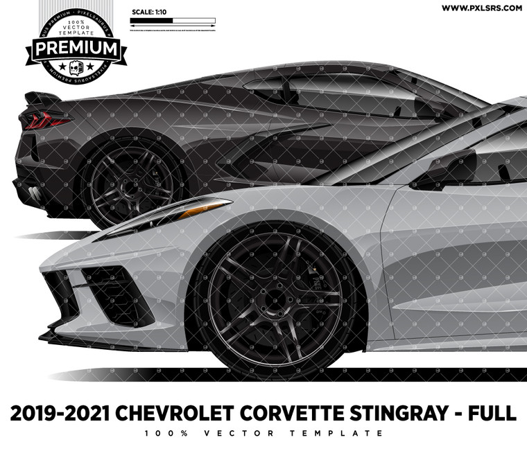 2019-2021 Chevrolet C8 Corvette Stingray - Full 'Premium' Vector ...