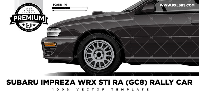 SUBARU IMPREZA WRX STI RA (GC8) RALLY CAR 'Premium' Vector Template ...