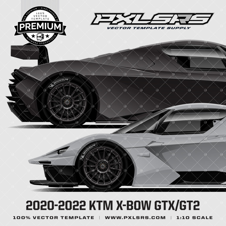 2020-2022 KTM X-BOX GTX/GT2 - Full 'Premium' Vector Template - Pixelsaurus