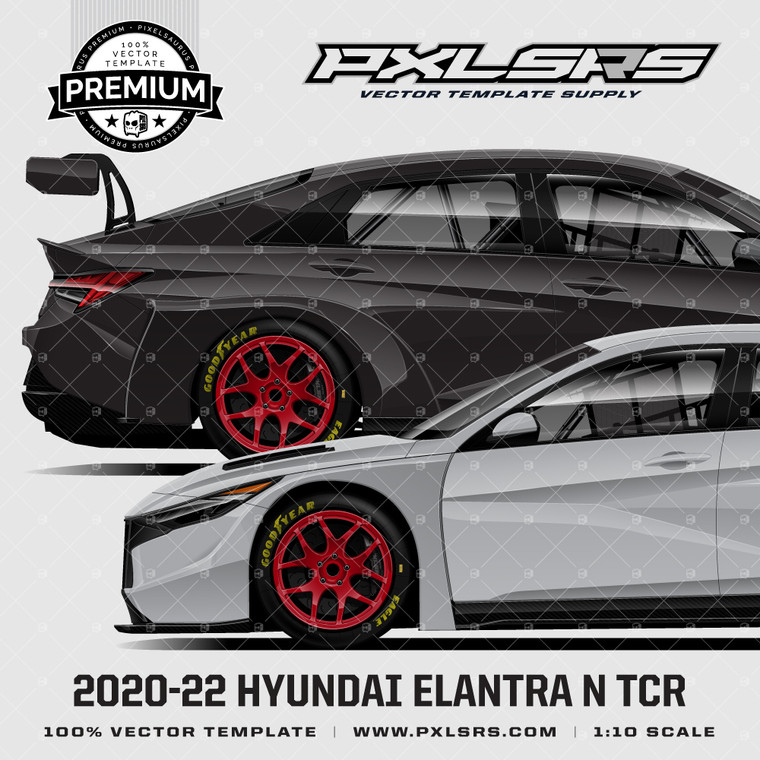 2020-2022 HYUNDAI ELANTRA N TCR - FULL 'Premium' Vector Template ...