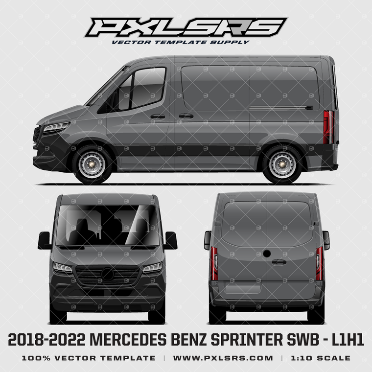 2018-2025 MERCEDES BENZ SPRINTER SWB - L1H1 'Vector' Template