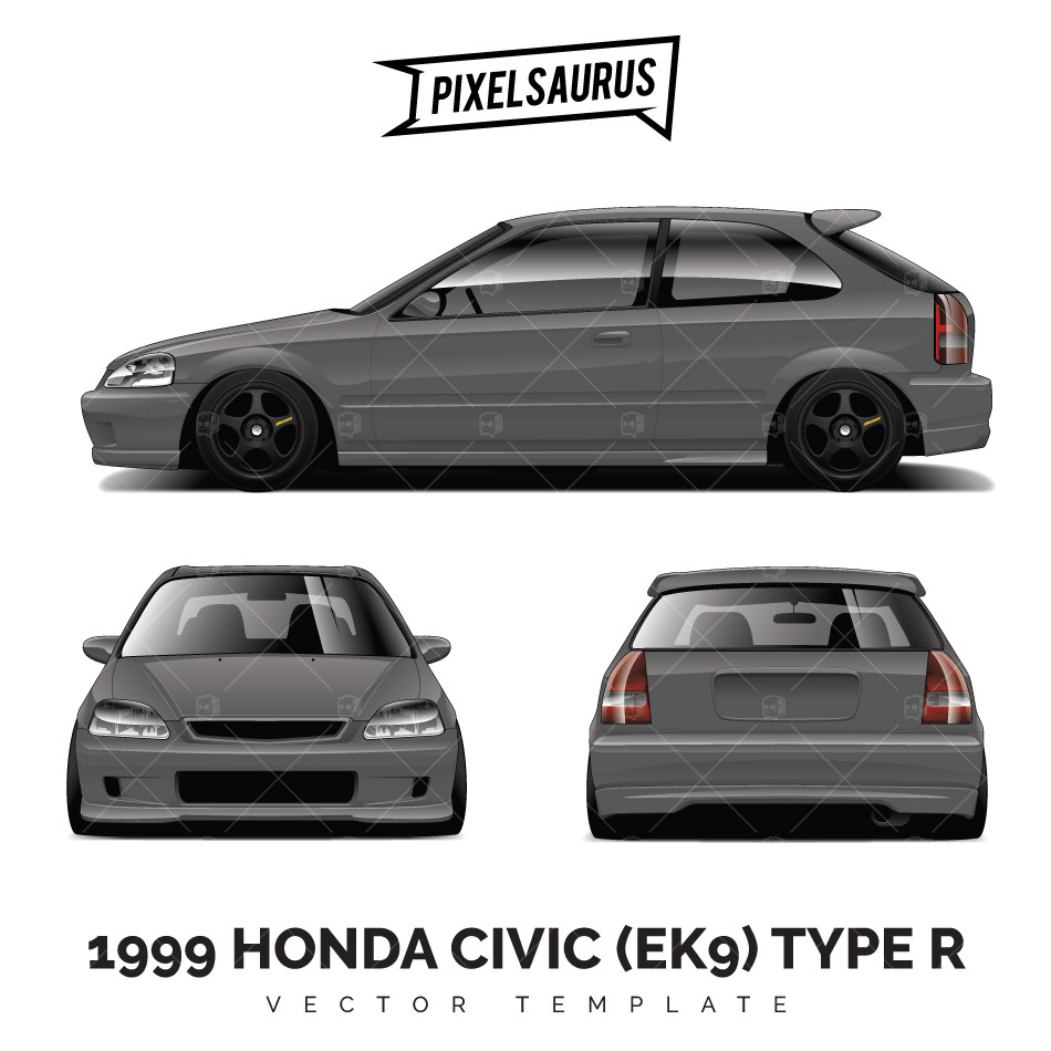 Honda Civic Type R (EK9) Vector Template - Pixelsaurus