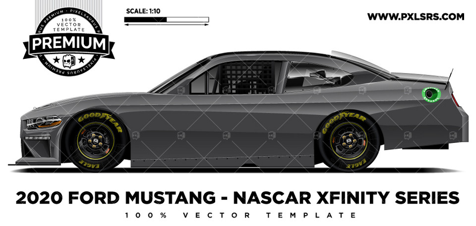 Ford Mustang Nascar Xfinity Series 'Premium' Side Vector Template ...