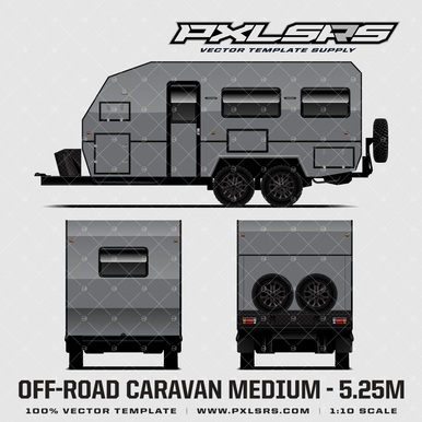 Offroad Caravan - Medium - 5.25m 'Vector' Template - Pixelsaurus