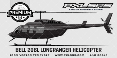 Bell 206L Longranger - helicopter 'Premium' Vector Template - Pixelsaurus