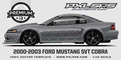 2000-2003 FORD MUSTANG SVT COBRA - 'PREMIUM SIDE' Template - Pixelsaurus