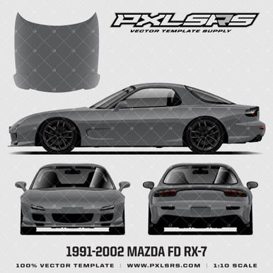 1991-2002 Mazda FD3S RX-7 'Vector' Template RX7 FD - Pixelsaurus