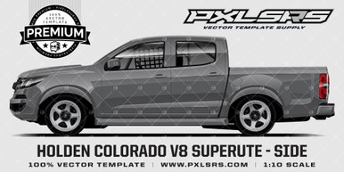 Holden Colorado V8 Superute - Side 'Premium Vector' Template - Pixelsaurus