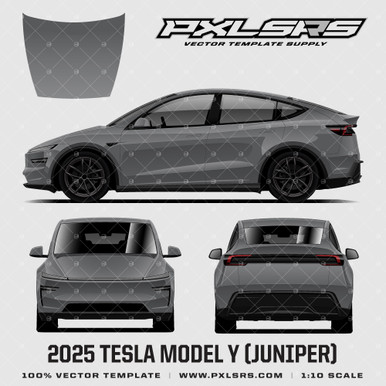 2025 Tesla Model Y (Juniper) '100% Vector' Template - Pixelsaurus