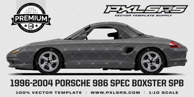 1996-2004 Porsche 986 Spec Boxster SPB 'Premium Side' Vector Template ...