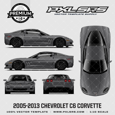 2005-2013 Chevrolet Corvette C6 - Full 'Premium' Vector Template ...