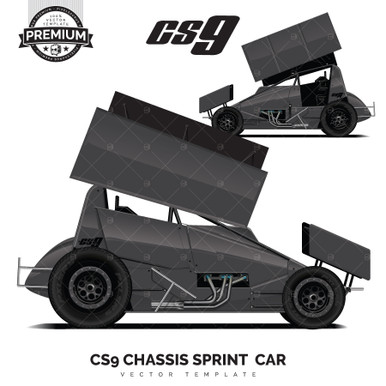 CS9 CHASSIS Sprint Car 'Premium' Vector Template - Pixelsaurus