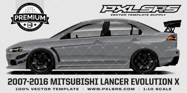 2007-2016 Mitsubishi Lancer Evolution X 'Premium' Vector Template ...