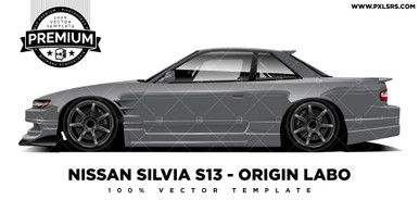 Nissan Silvia S13 - Origin Labo 'Premium' Vector Template - Pixelsaurus