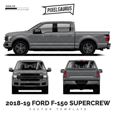 2015-2019 Ford F-150 Crew Cab - Vector Template