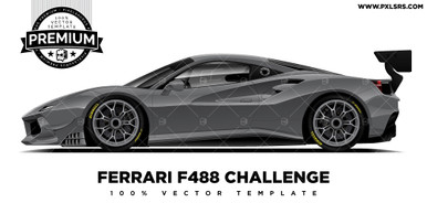 Ferrari F488 Challenge 'Premium' Vector Template - Pixelsaurus