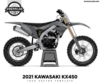 2021 Kawasaki KX450 'Premium' Vector Template - Pixelsaurus
