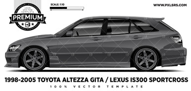 1998-2005 TOYOTA ALTEZZA GITA / LEXUS IS300 SPORTCROSS 'Premium' Vector ...
