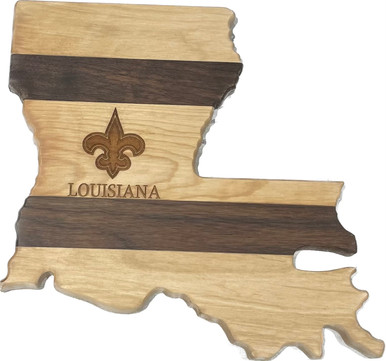 Louisiana Cutting Board with Fleur de Lis - Louisiana Lagniappe Foods