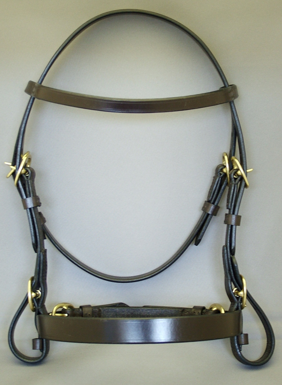 Wyvern In Hand Show Bridle with a Flat Noseband 5/8" - Wyvern Equestrian
