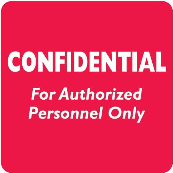 Confidential Medical Labels, 2" x 2", Red/White, 500/Roll